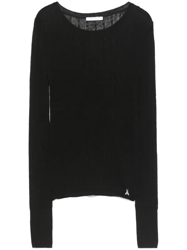 Patrizia Pepe Fine-knit Sweater - Black