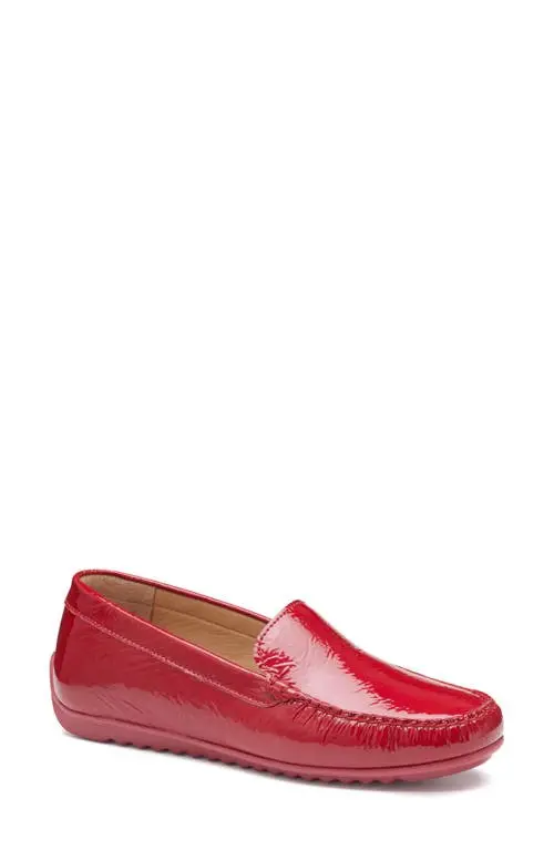 Johnston & Murphy Melanie Venetian Loafer - Red Crinkled Patent Leather