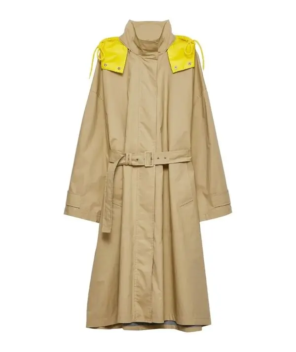 Prada Technical Poplin Raincoat - Neutrals