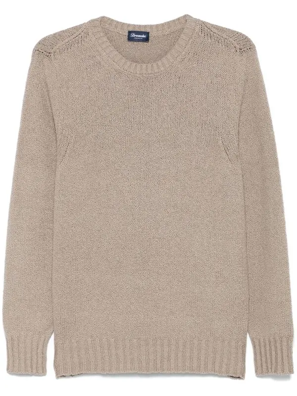 DRUMOHR Cotton Crew Neck Sweater - Neutrals