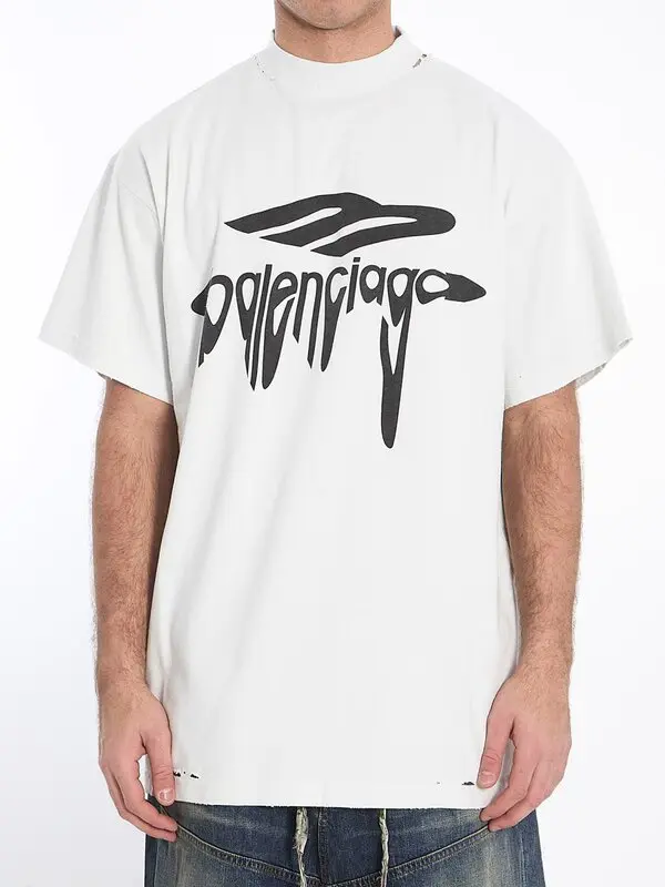 Balenciaga 3b Liquified Oversize T-shirt - White