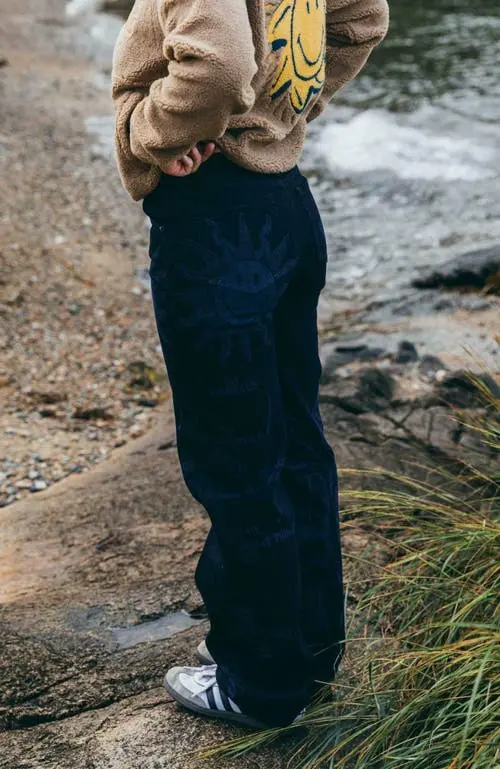 SAMII RYAN Overdye Printed Denim Pants