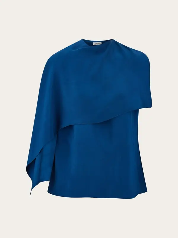 FERRAGAMO Viscose Cape Top - Blue