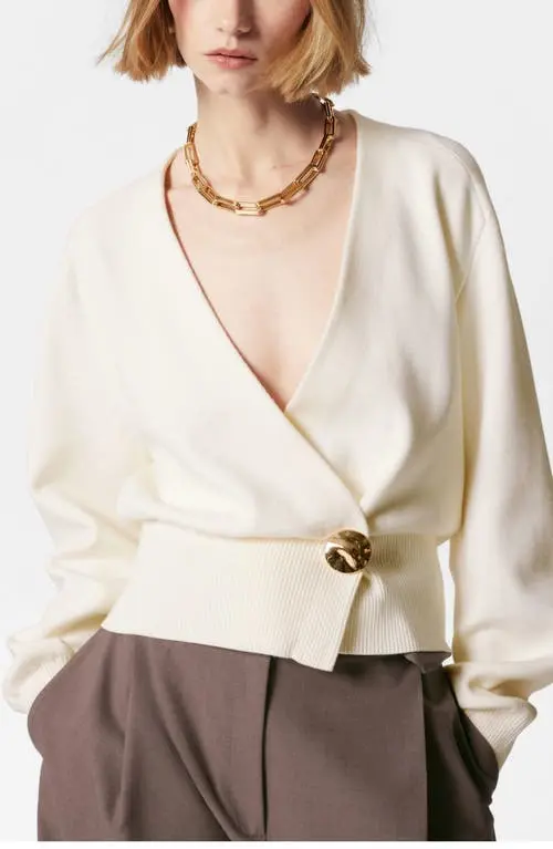 & Other Stories Wrap Cardigan - White Dusty Light