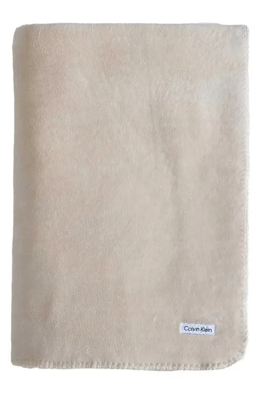 CALVIN KLEIN HOME Modern Reversible Solid Plush Blanket