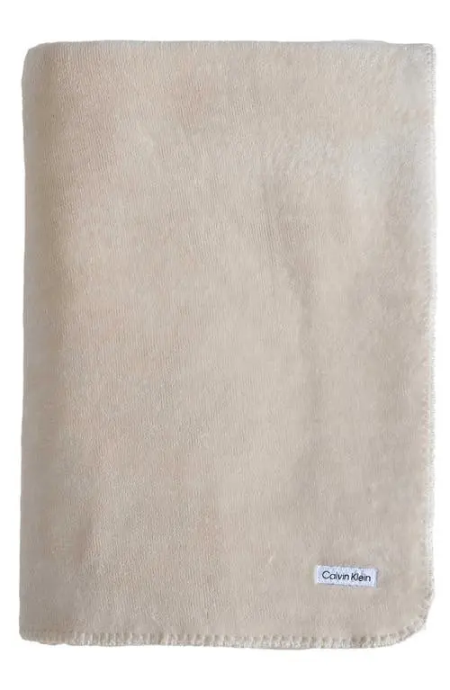 CALVIN KLEIN HOME Modern Reversible Solid Plush Blanket