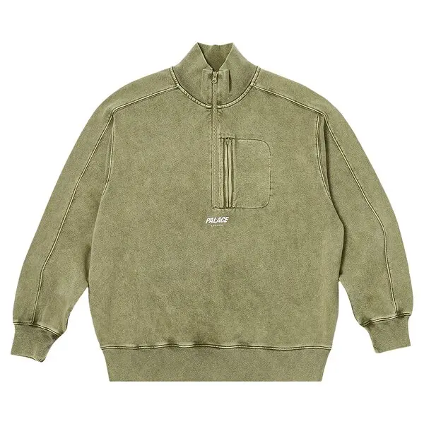 PALACE Washed Terry 1/2 Zip Funnel 'the Deep