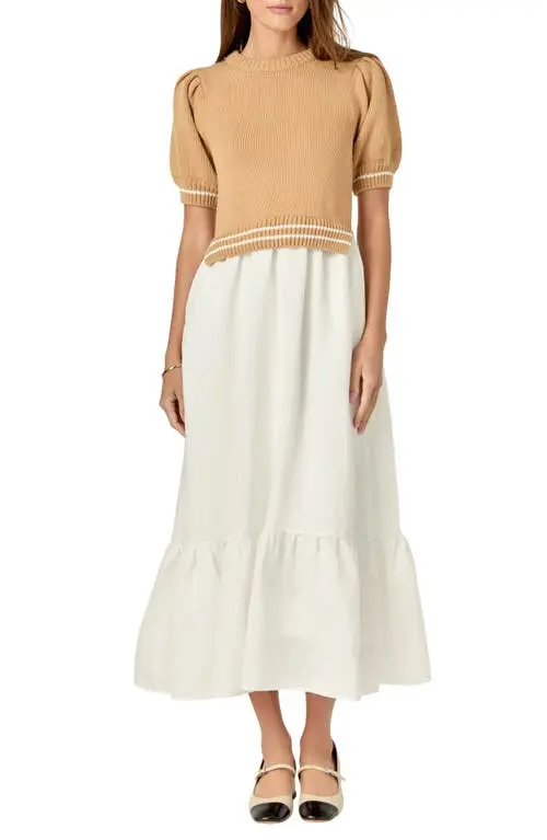 English Factory Mixed Media Midi Dress