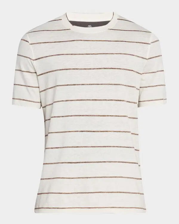 Brunello Cucinelli Linen-cotton Stripe Crewneck T-shirt