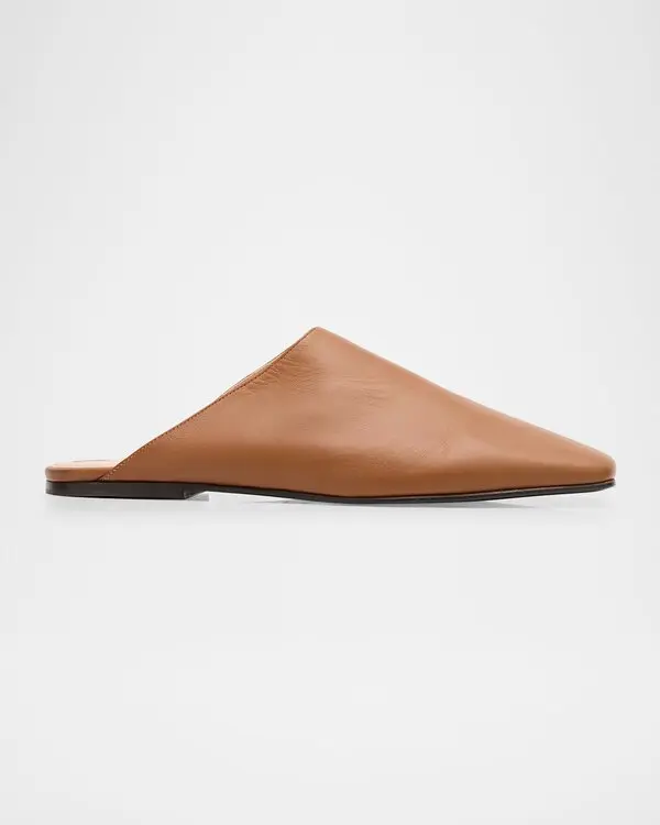 Loro Piana Alba Lambskin Flat Mules - Clay Soil