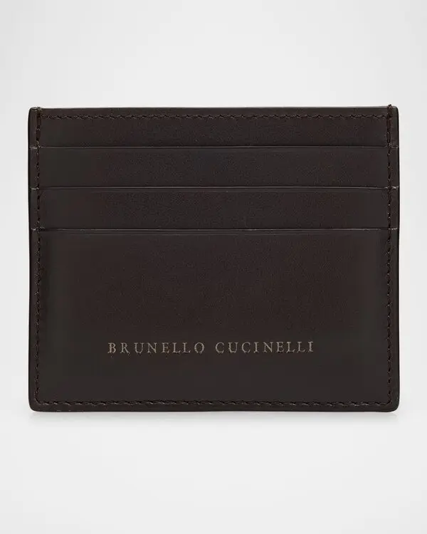 Brunello Cucinelli Leather Card Case - Brown