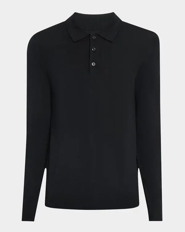 REISS Trafford Polo Sweater - Black