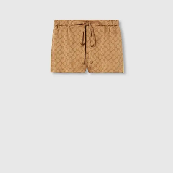 Gucci Gg Satin Shorts - Brown