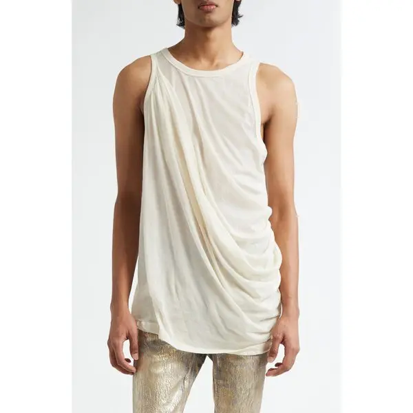 Rick Owens Anthem Draped Tank - Natural