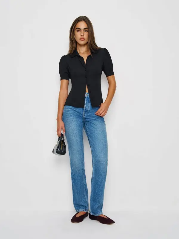 REFORMATION Elani Top - Pitch Black