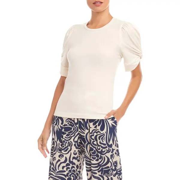 Karen Kane Twist Sleeve Top - Cream