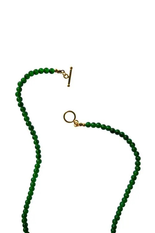 SEREE Forest Chalcedony Beaded Necklace