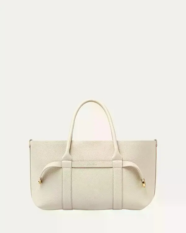 Loro Piana Ghiera Small Leather Shopper Tote Bag - Light Travertine