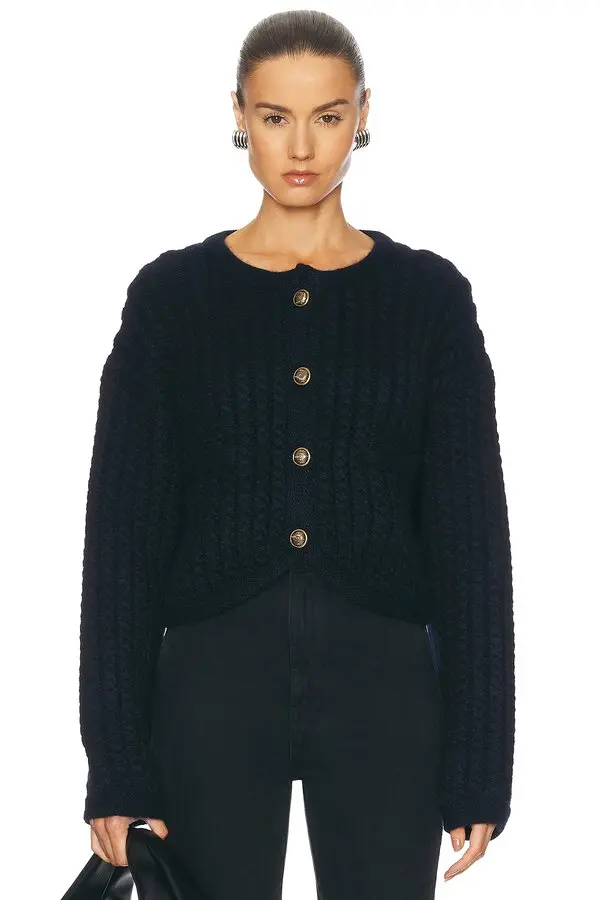 Khaite Balser Cashmere Cardigan - Midnight Navy
