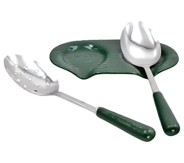 TEMP-TATIONS Woodland Double Spoon Rest W/metal Serving