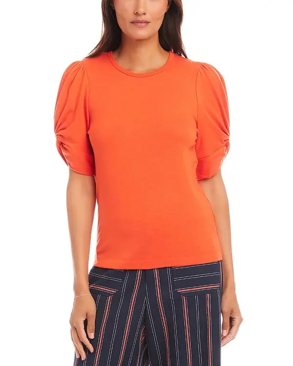 Karen Kane Twist Sleeve Top - Bright Orange