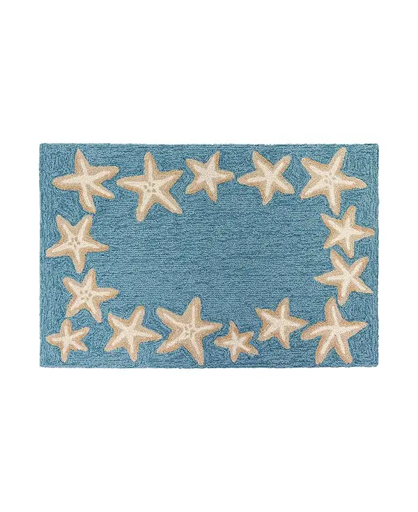LIORA MANNE Capri Starfish Border Area Rug, 1'8 X 2'6