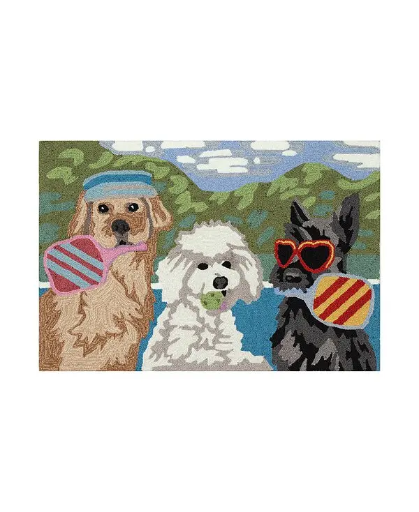 LIORA MANNE Frontporch Pickled Pups Area Rug, 2'6 X 4