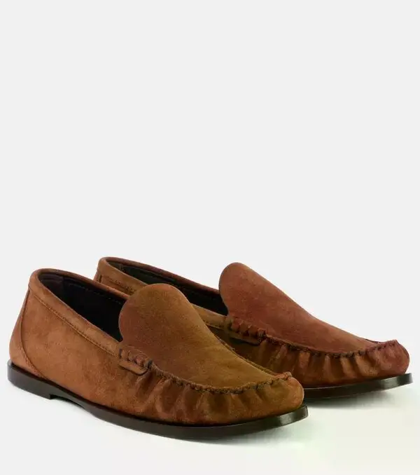 Saint Laurent Suede Penny Loafers