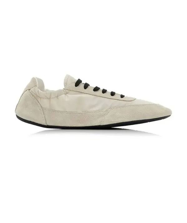 Prada Collapse Re-nylon And Suede Sneakers - Ivory