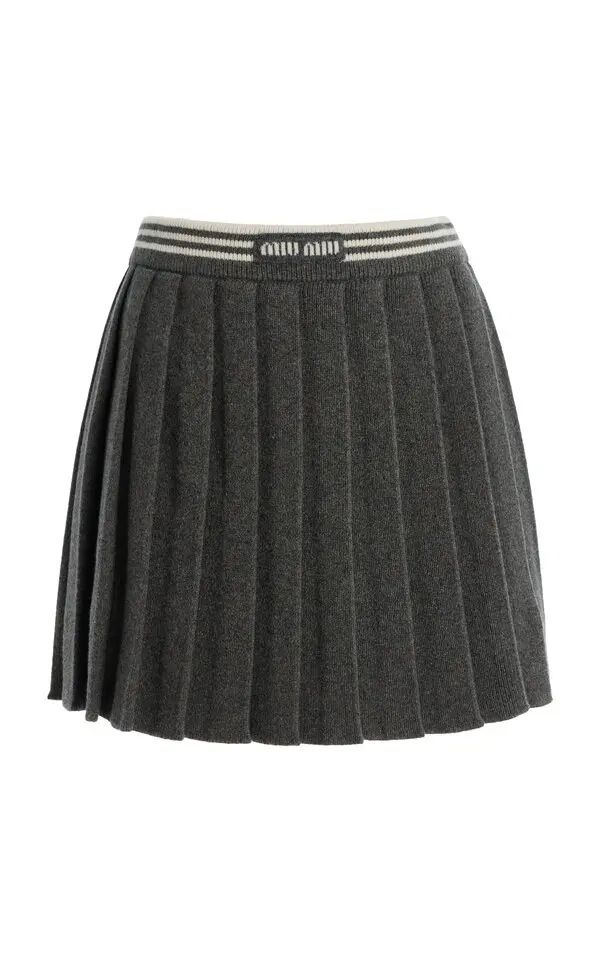 Miu Miu Pleated Cashmere-wool Mini Skirt