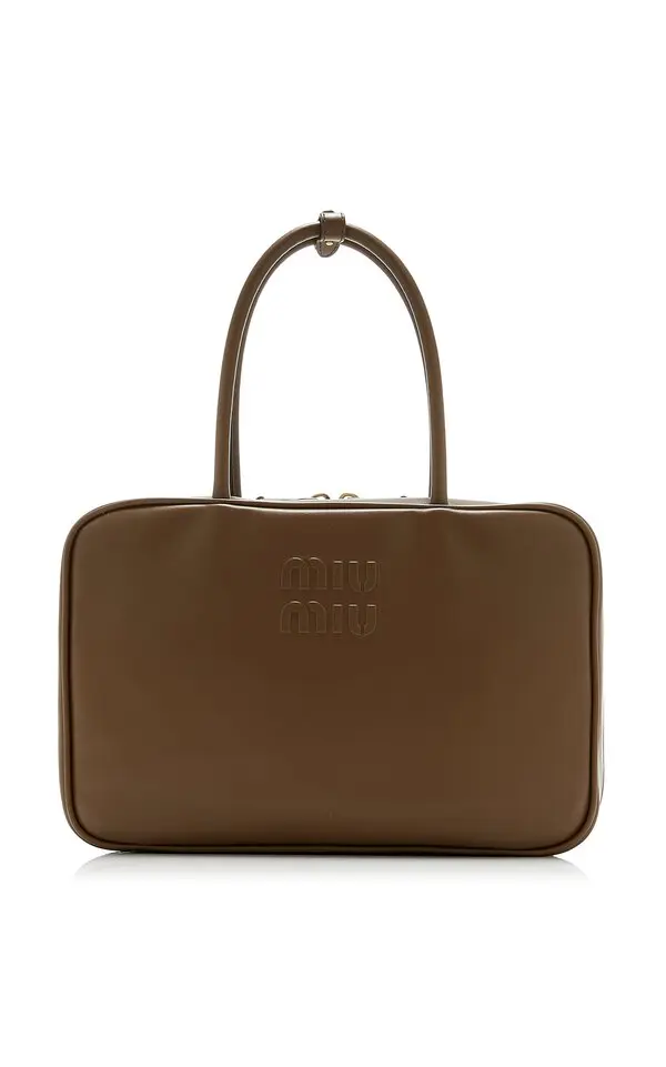 Miu Miu Beau Leather Bowling Bag - Green