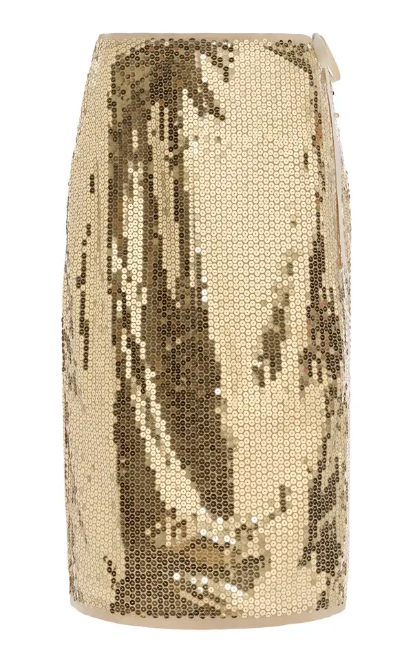 Prada Sequined Wrap Midi Skirt