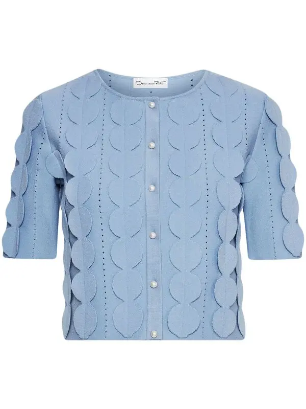 Oscar De La Renta Geometric Circle Pattern Cardigan