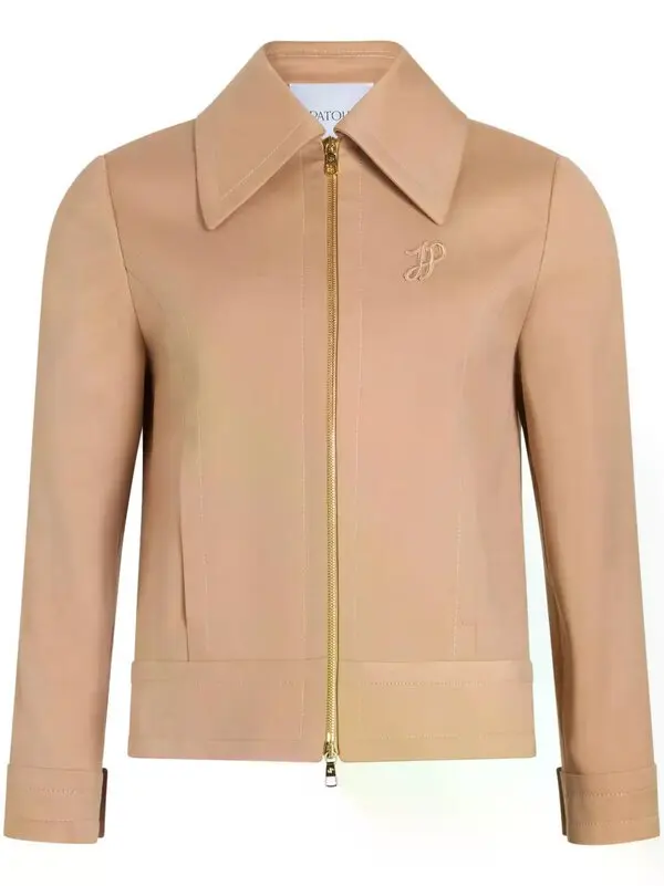 Patou Zip-up Cropped Twill Jacket - Neutrals