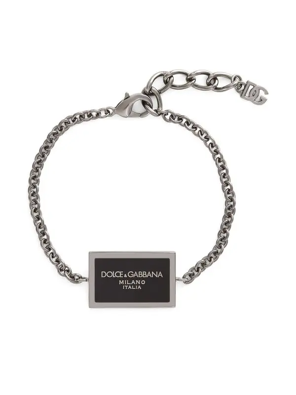 Dolce & Gabbana Logo-plaque Bracelet - Silver