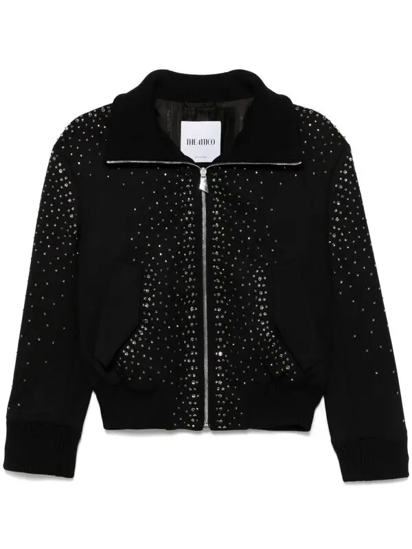 Attico Crystal-embellished Bomber Jacket