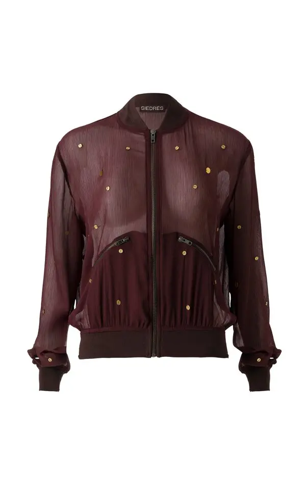 SIEDRES Amelie Embellished Chiffon Top