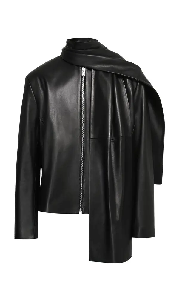 Nour Hammour Layla Lambskin Shawl Collar Jacket