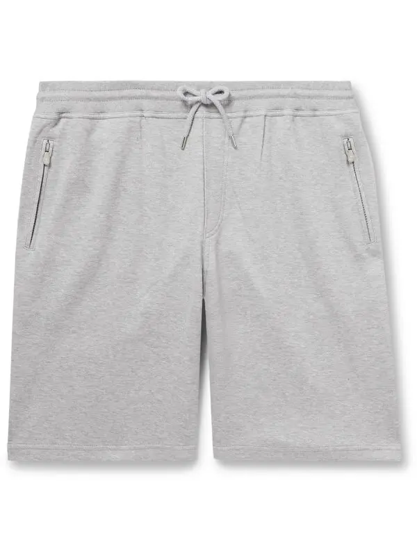 Brunello Cucinelli Straight-leg Cotton-blend Jersey Drawstring Shorts - Gray