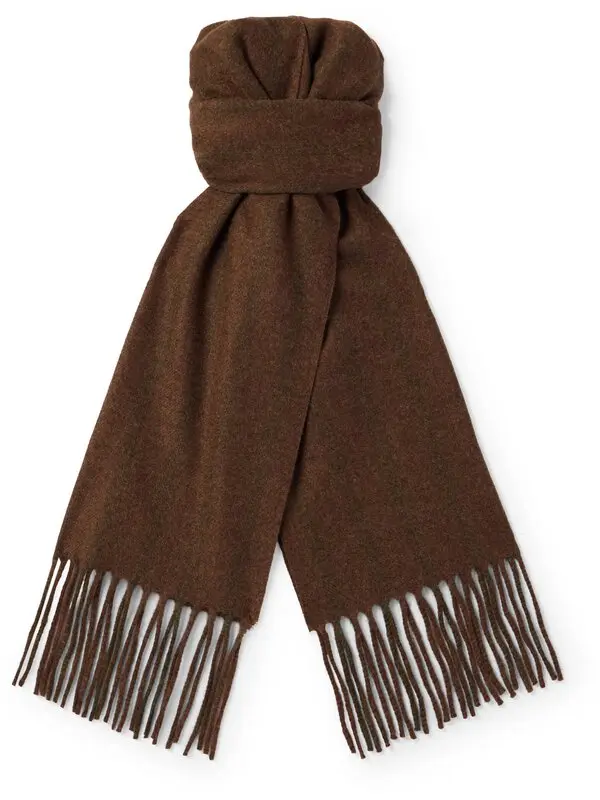 Loro Piana Striped Fringed Wool And Cashmere-blend Twill Scarf