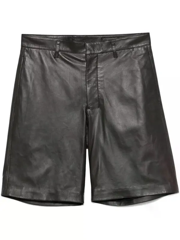 LEMAIRE Leather Shorts - Brown