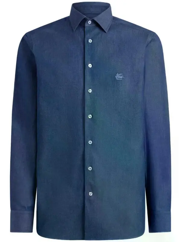 Etro Pegaso Chambray Shirt - Blue