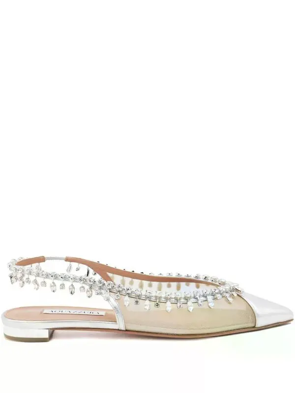 AQUAZZURA Temptation Ballet Flats - Silver
