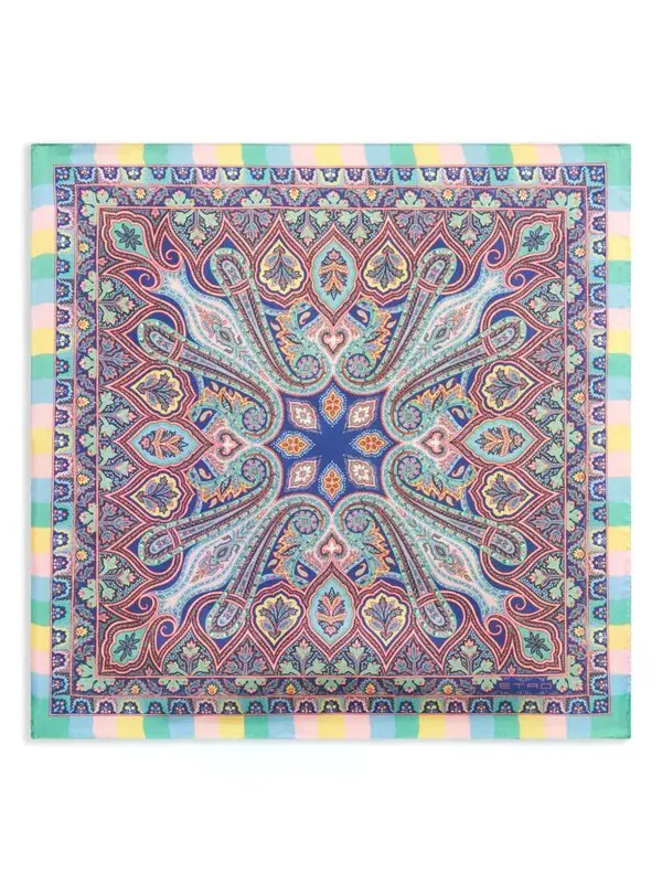 Etro Floral-print Handkerchief - Blue