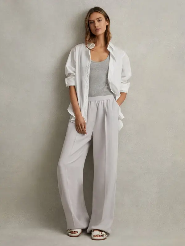 REISS Vera Lyocell-linen Wide Leg Trousers