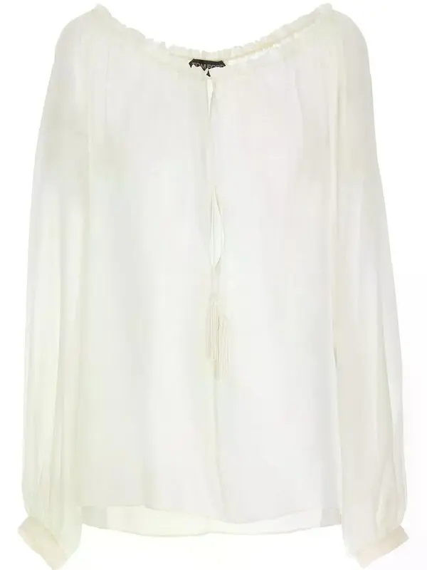 TOM FORD Long-sleeve Silk Blouse - White