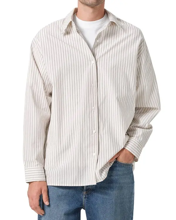 AGOLDE Aurel Long Sleeve Printed Shirt - Gibbs Stripe
