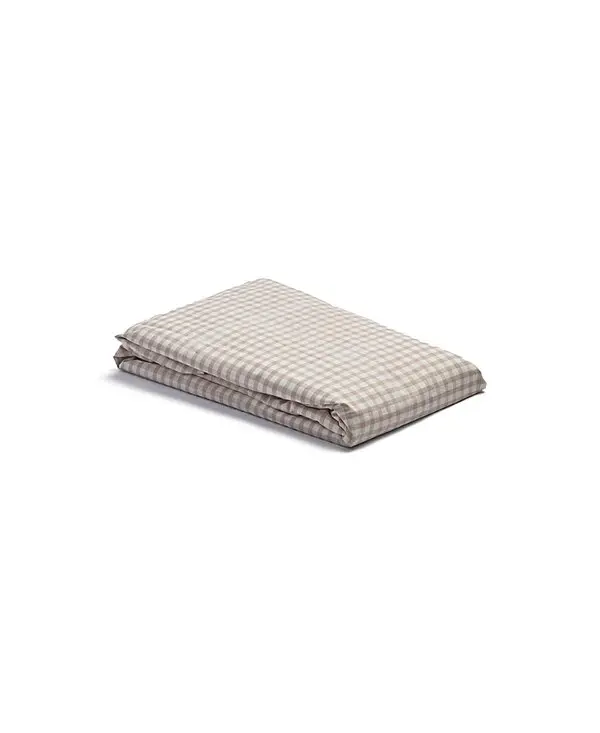 PIGLET IN BED Small Gingham Check Duvet Cover - Cafe Au Lait