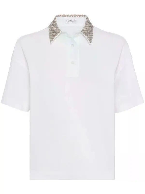 Brunello Cucinelli Embellished Polo Top