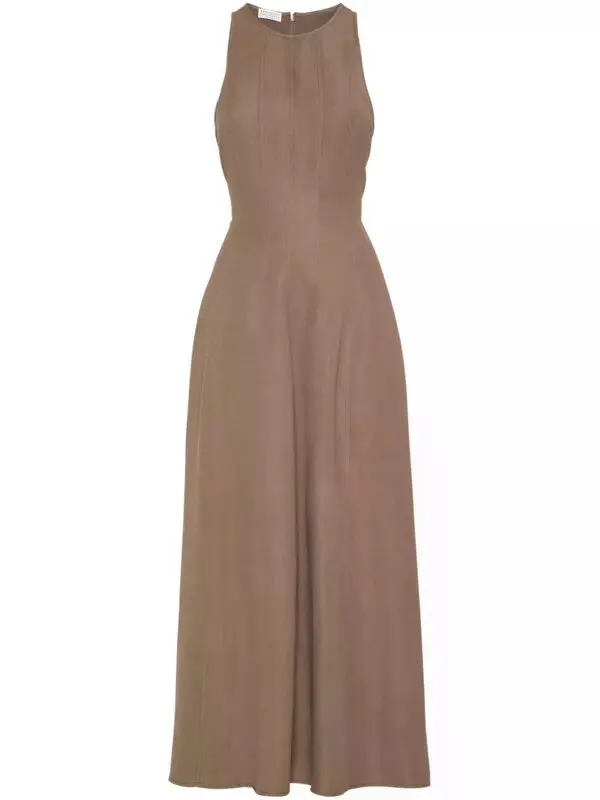 Brunello Cucinelli Flared Dress - Brown